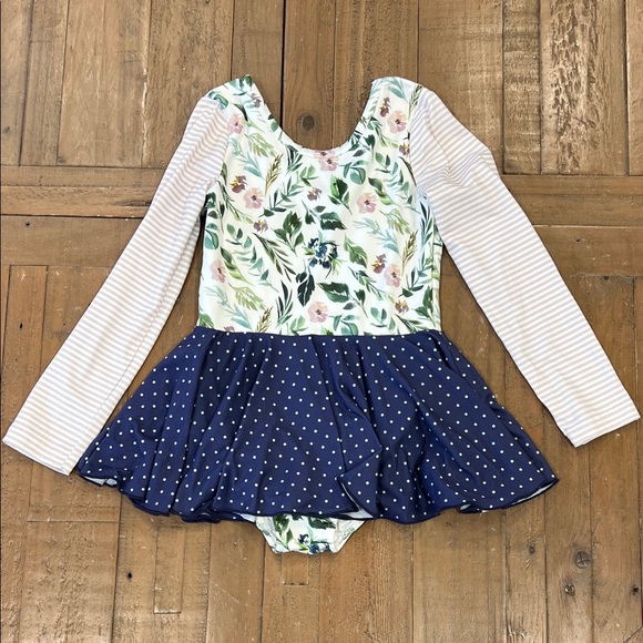 cheeky plum | One Pieces | Cheeky Plum Floral Polka Dot Skirted Leotard ...
